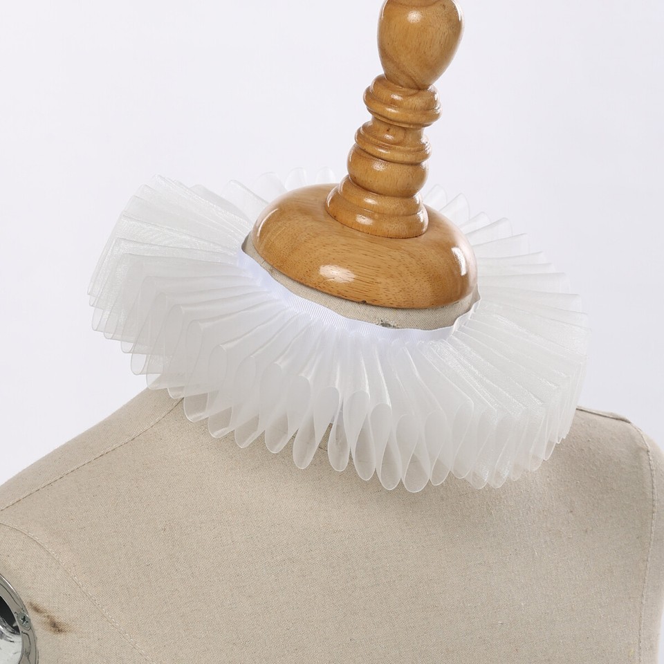 Elizabethan Neck Ruff Ruffle Collar Clown Collar Halloween Cosplay Ruff ...