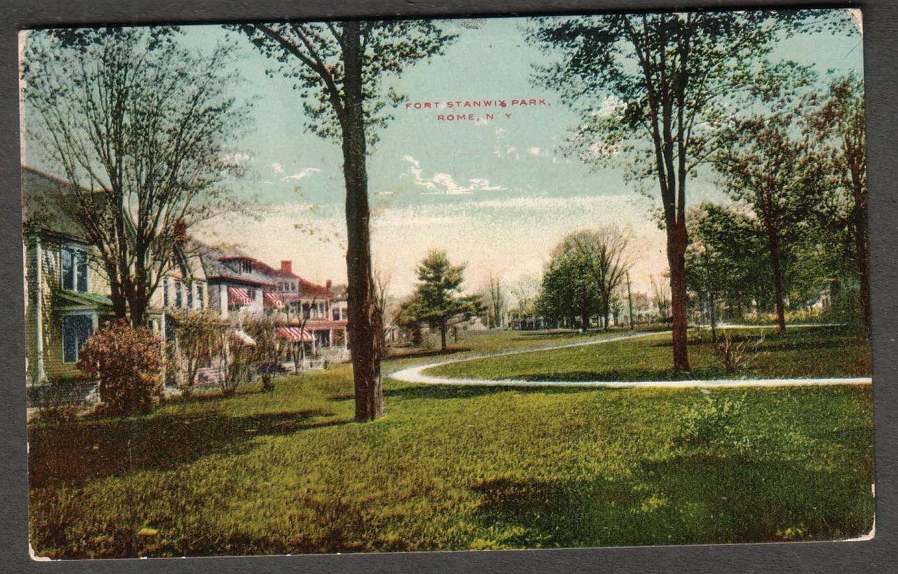 1908 post card Fort Stanwix Park Rome NY/Westmoreland to Mabel Krider ...