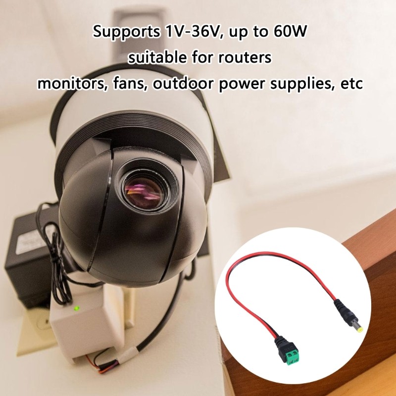 Power Plug 5.5x2.1mm Male CCTV Adapter Connector Cable Socket Connector ...