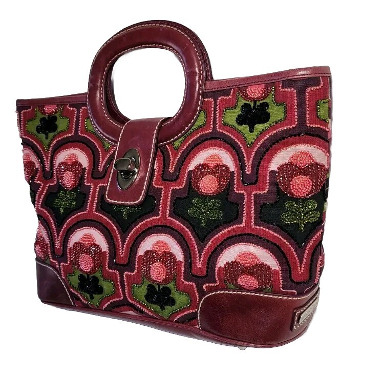 ISABELLA FIORE SWEDISH ART DECO COL HEAVILY HAND BEADED TULIP HANDBAG ...