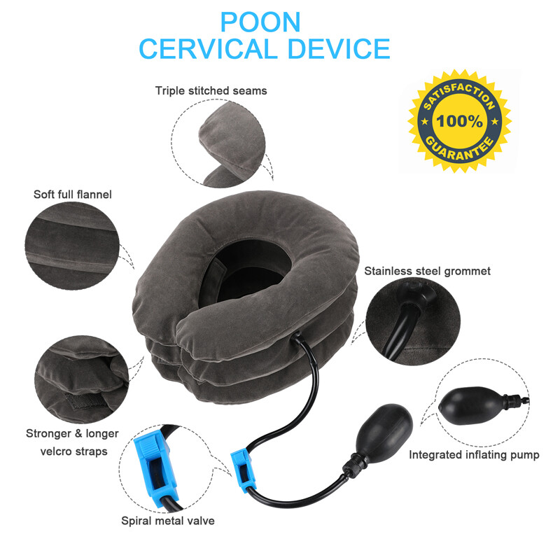 Inflatable Air Cervical Neck Traction Collar Neck Stretch Brace Support ...