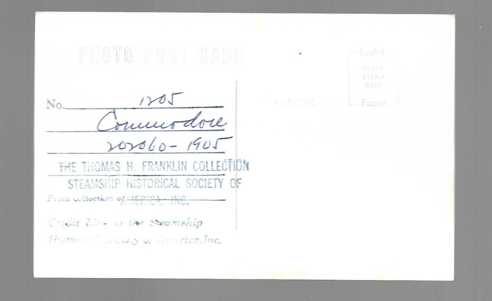 COMMODORE PASSENGER STEAMSHIP REAL BLACK AND WHITE PHOTO POSTCARD NEW ...