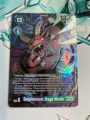 Belphemon: Rage Mode Alternate Art EX6-060 R Digimon CCG | Infernal ...