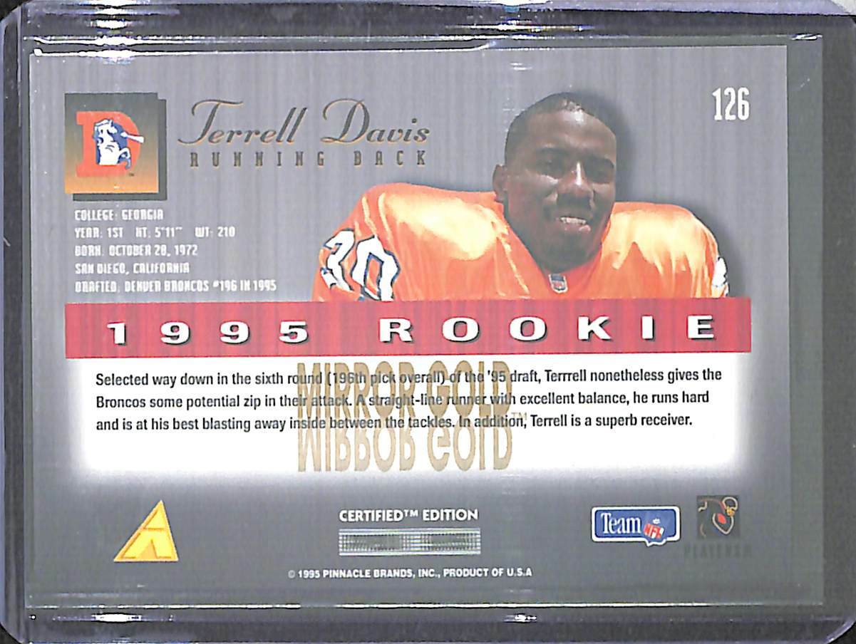 1995 Pinnacle Select Mirror Gold Rookie #126 Terrell Davis | eBay