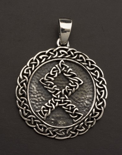 Pendant Rune Othala Viking Talisman Odhal Pagan Odin Silver 925 6g ...