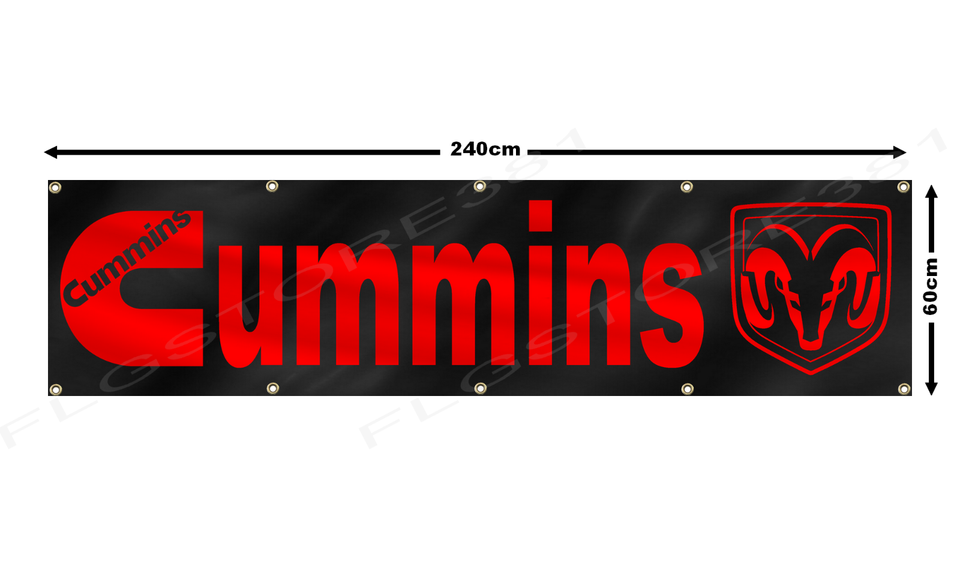 Cummins Flag Banner 2x8 ft Ram Diesel Power Dodge Car Racing Wall Decor ...