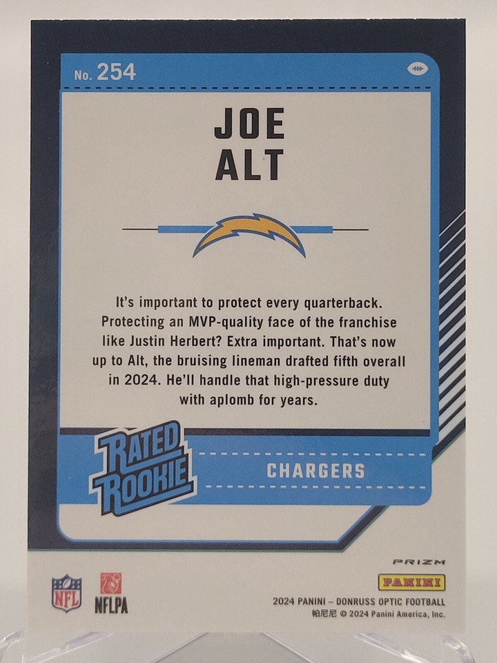 2024 DONRUSS OPTIC JOE ALT BLUE HYPER RATED ROOKIE FOOTBALL CARD ...