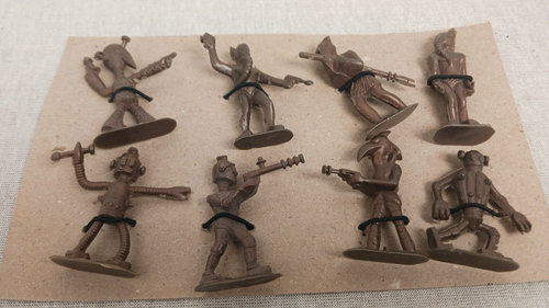 Captain Video Space Alien Figures 1950s NEW Set of 8 on Card! Lido ...