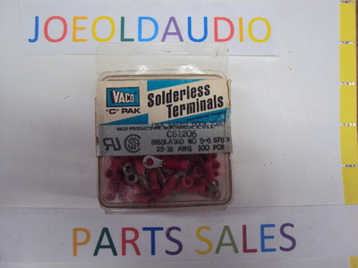 Vaco C61206 22-18 AWG Red Vinyl Insulated Ring Tongue Terminal 100 Quan ...
