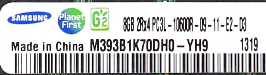 Samsung 8GB 2Rx4 PC3L-10600R-09-11-E2-D3 ECC REG Server Memory ...