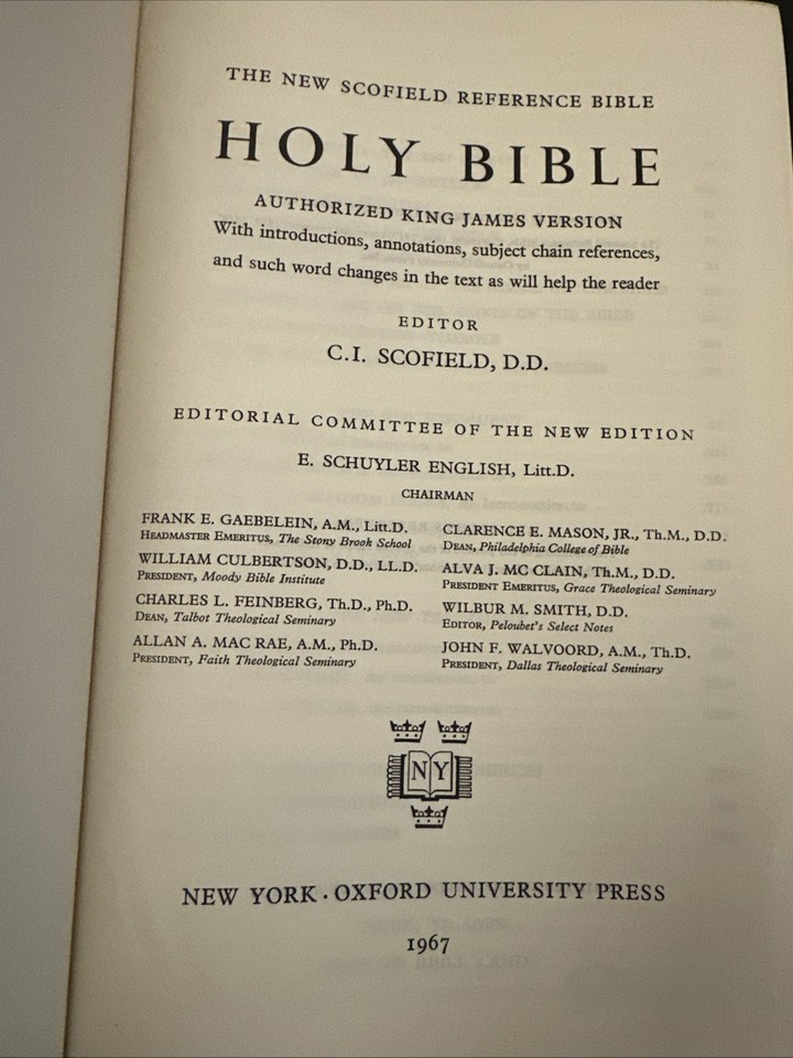 New Scofield Reference Edition Bible Concordance Oxford University ...