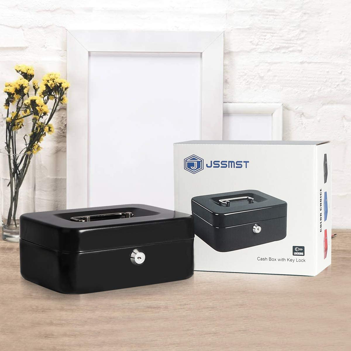 KYODOLED Medium Cash Box with Combination Lock Safe Metal Money Box ...