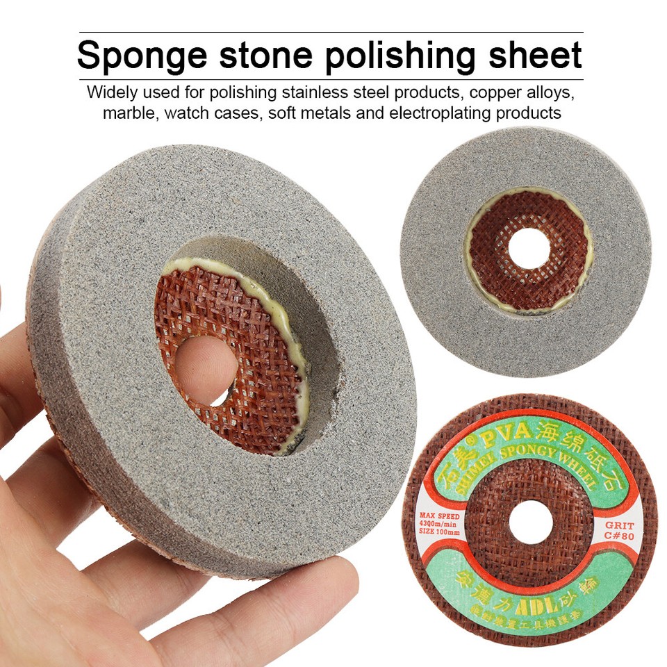 4" PVA Spongy Polishing Wheel Abrasive Disc F Polishing Metal Stone ...