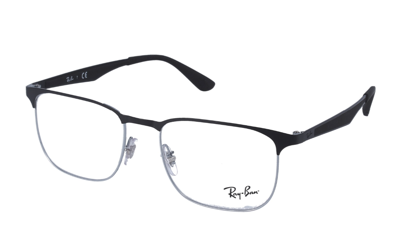 New Ray-Ban Reading Glasses RB 6363 2861 54-18 145 Black & Silver ...