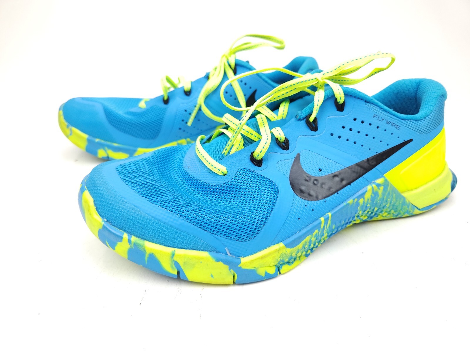 Nike Metcon 2 Men's Size 7 Running Shoes Blue Yellow Athletic Trainer ...