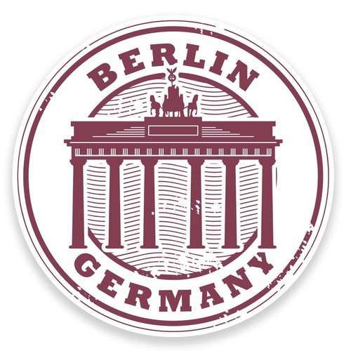 2 x 10cm Berlin Germany Vinyl Sticker Luggage Travel Tag German Label ...