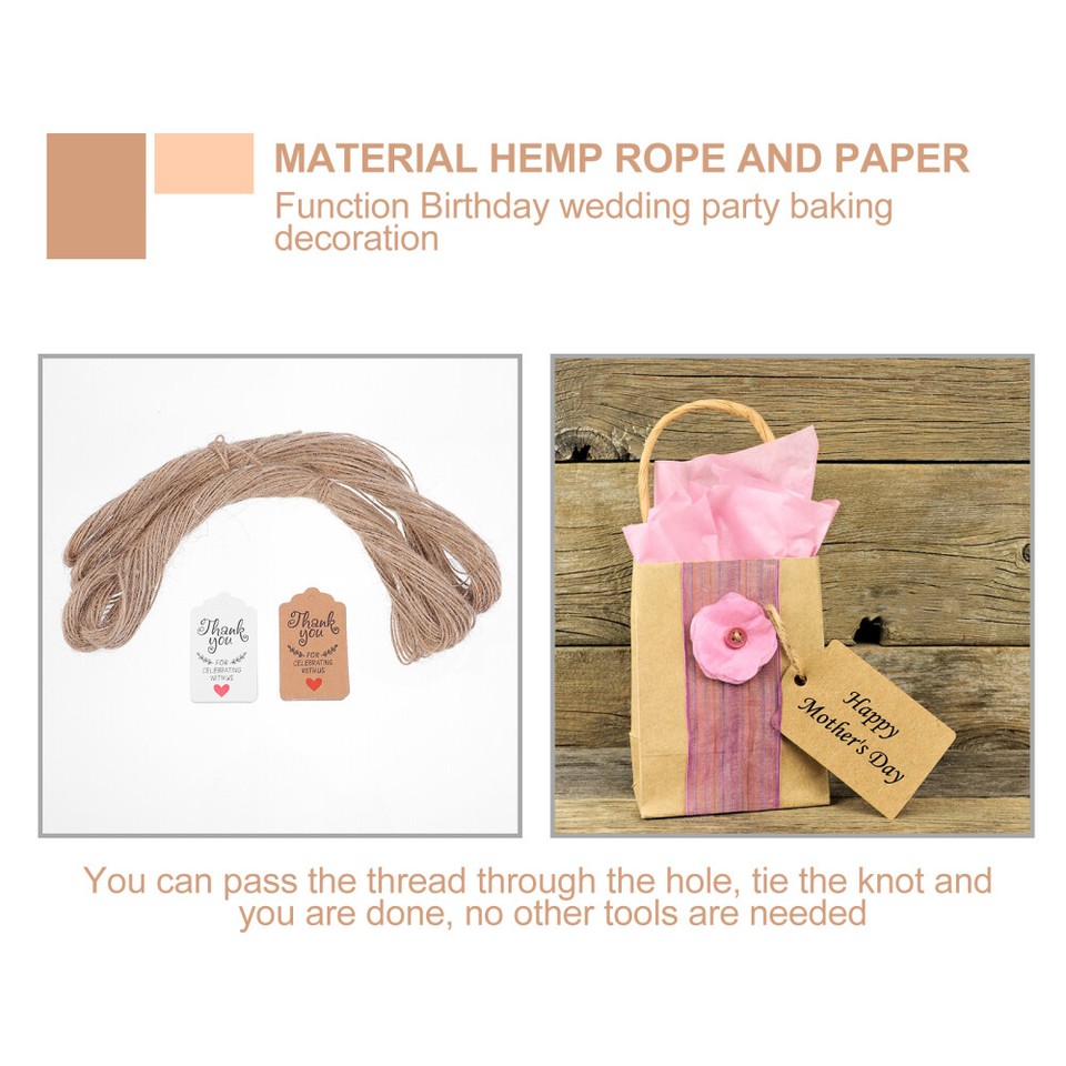 200Pcs String Label Zeichen Verpackung Jute Tags Geschenk Verpackung ...