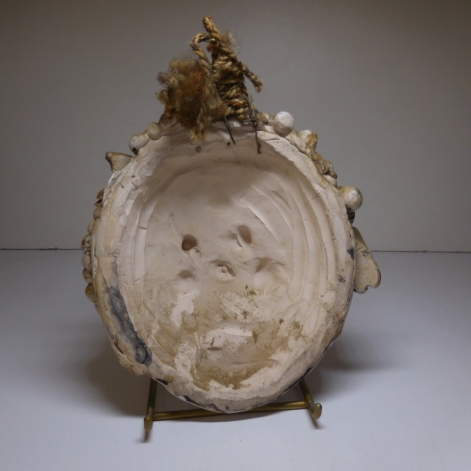Sculpture Mask Woman Man Vine Ceramic Faience Slip Art Deco N7829 | eBay