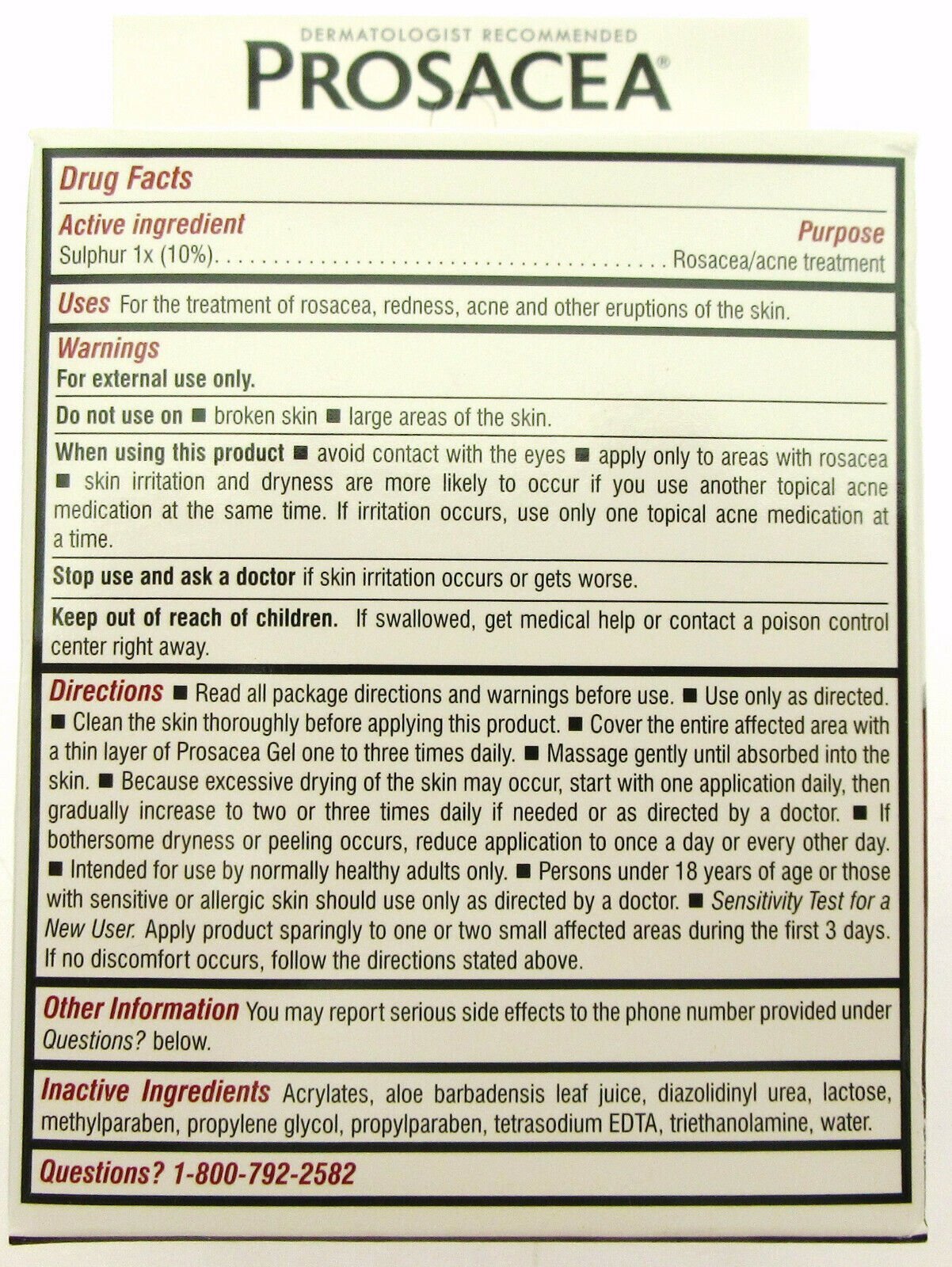 Prosacea ~ Rosacea Gel ~ Control Redness & Irritation ~ 0.75oz ...