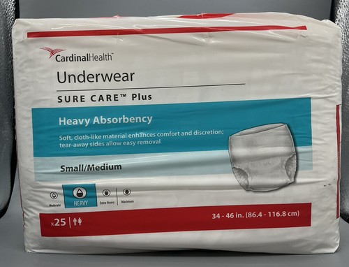 CardinalHealth Underwear SURE CARE PLUS Heavy S/M 25ct 192253000798| eBay