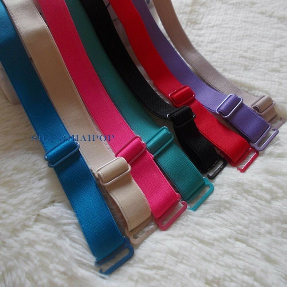 2 Pairs Bra Shoulder Strap Elastic Adjustable Detachable 1.2cm/1.5cm ...