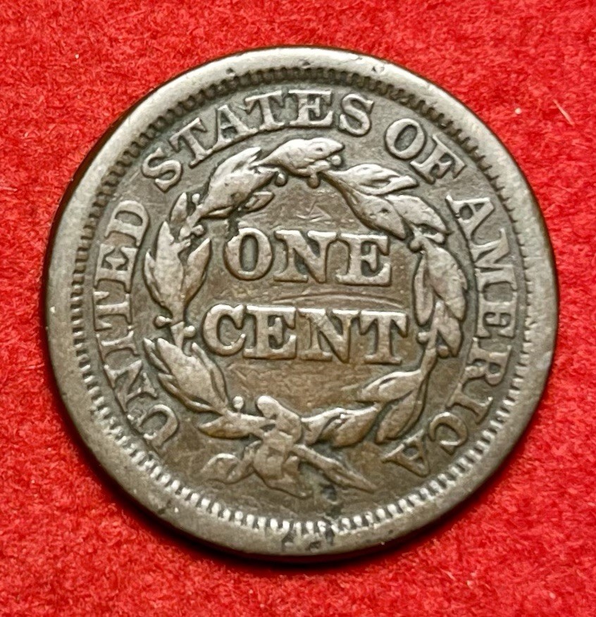 1847 Braided Hair Large Cent Penny Circulated US Coin - From Huge Set ...