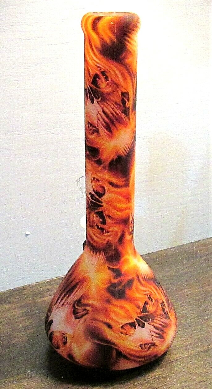 Silicone Smoking Water Pipe Bong Bubbler 8" Glow in Dark Demon Fire ...