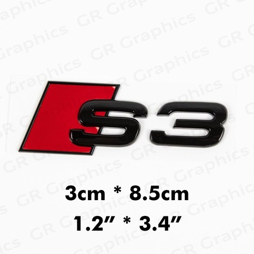 S3 Gloss Black Emblem fits Audi Rear Letter Tail Badge Trunk Sport ...