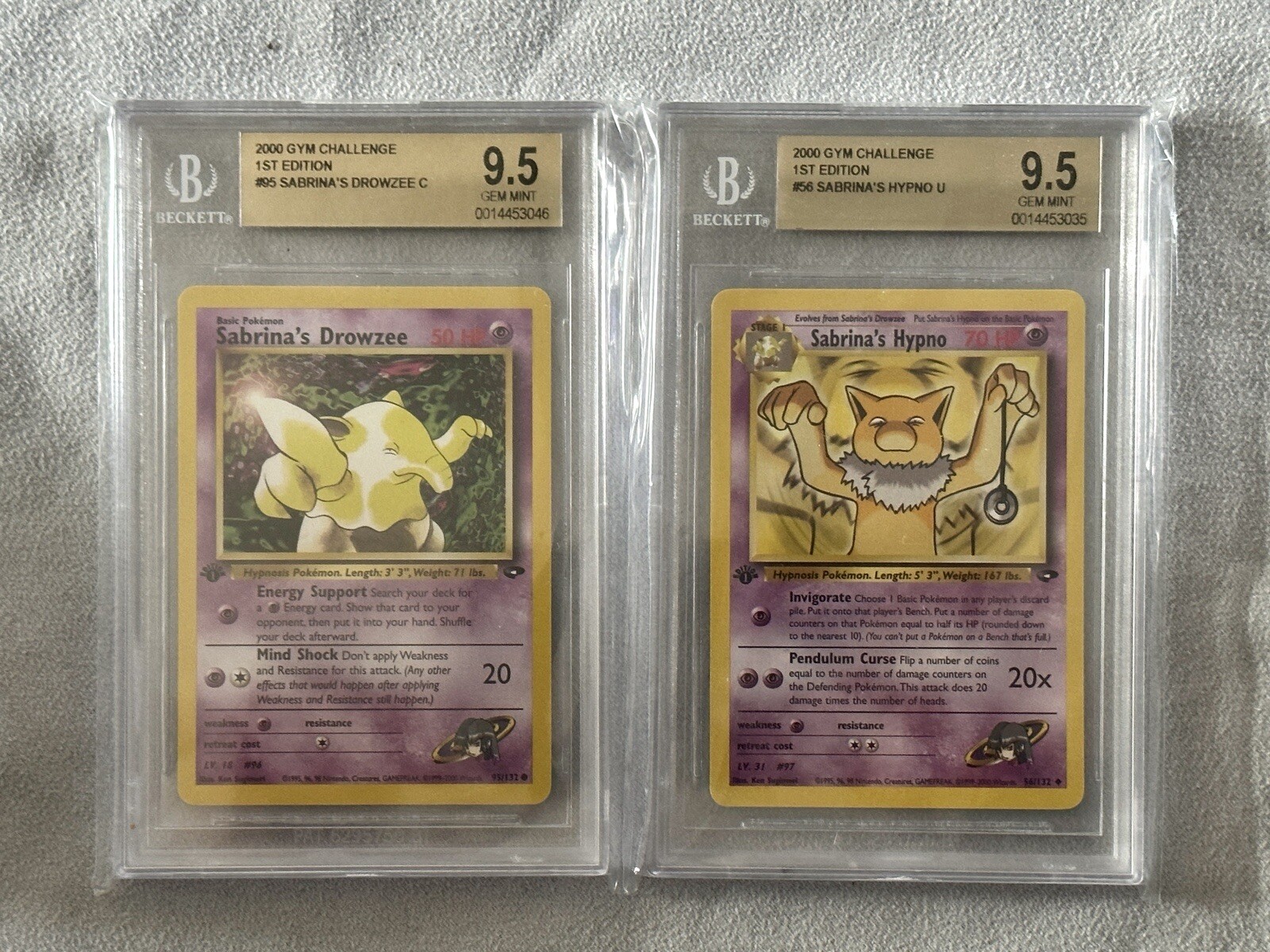 Sabrina's Drowzee and Hypno 1st Edition set Gym Challenge BGS 9.5 Gem ...
