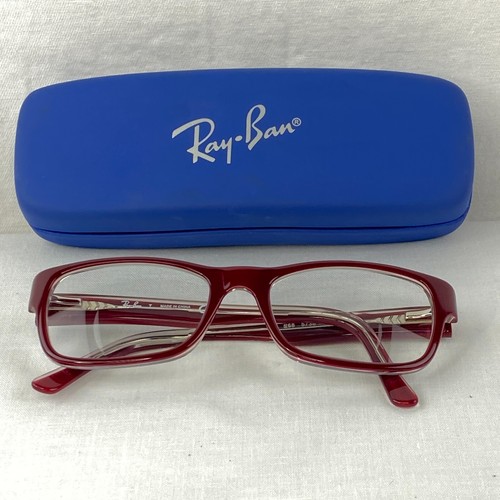 Ray-Ban Eyeglasses RB 5268 5738 Burgundy on Clear Rectanglular Frames ...