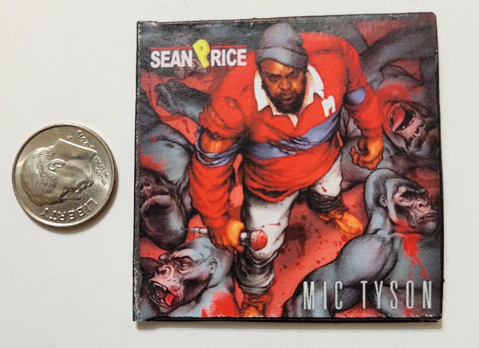 Miniature record vinyl album 2" 1/6 Rap Rapper Hip Hop Sean Price Mic ...
