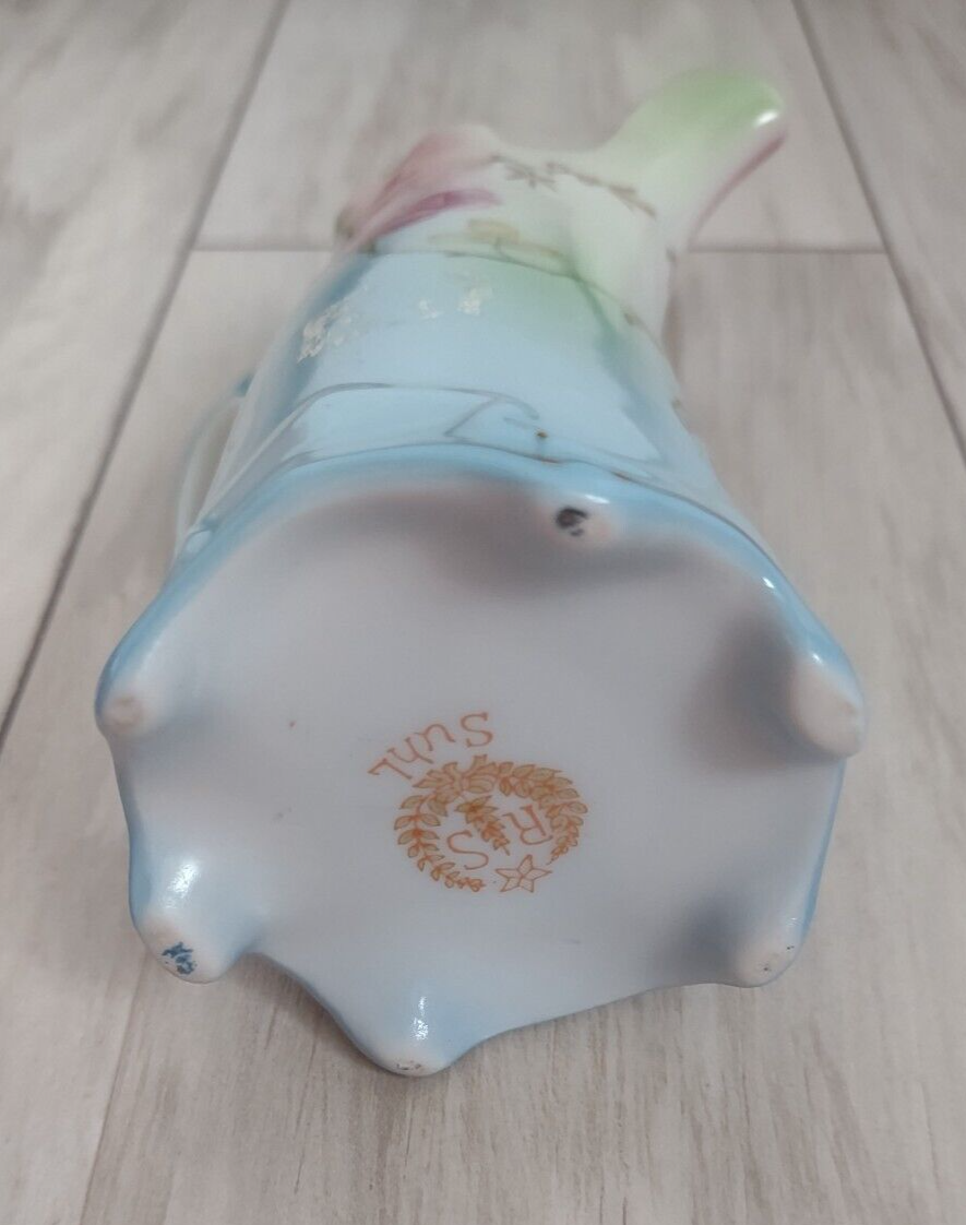 RS PRUSSIA Miniature Pitcher Hand Painted Rose Design w/Gold Trim 5 1/4 ...