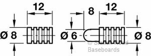 4 Pairs Model Railway Train Set Baseboard Alignment Dowels Joiner ...