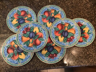 Victoria & Beale China Dinnerware Forbidden Fruit Set Of 7 Salad Plates ...