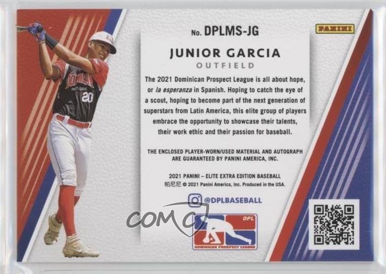 2021 Panini Elite Extra Edition Junior Garcia #DPLMS-JG Auto a8r | eBay