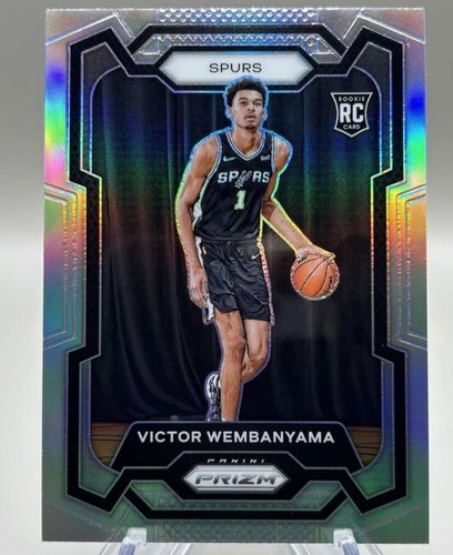 2023-24 Prizm Basketball VICTOR WEMBANYAMA Silver Prizm Rookie Card ...