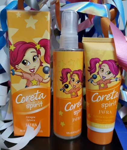 Jafra Coreta Spirit set (3 pcs) Cologne , Hair Detangler&Glitter Body ...
