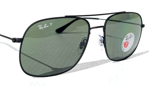 Ray Ban ANDREA Black coated POLARIZED Dark Green Lens Sunglass RB3595 ...