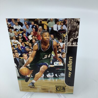 1998 Press Pass Basketball Double Threat Torquers #39 Ray Allen - Gold ...