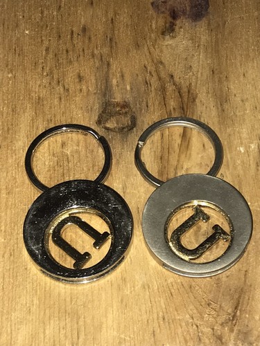 Vtg Keychains Letter U Coin style fun to fidgit with Removable disk Set ...