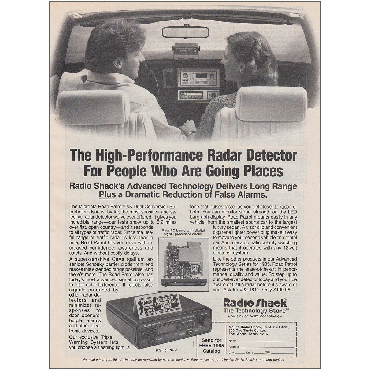 1985 Radio Shack: High Performance Radar Detector Vintage Print Ad | eBay