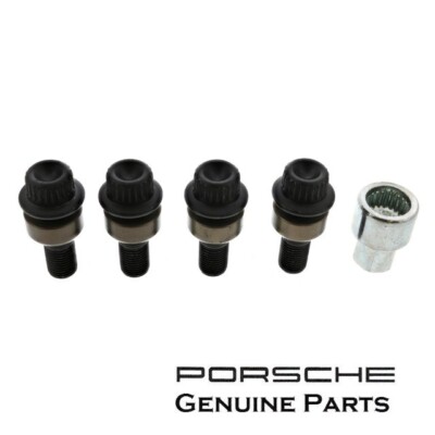 Porsche 911 Boxster Cayman Macan Wheel Lock Set - Black (45 mm Bolts ...