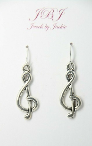 Treble Clef Earrings Music Note Gift 925 sterling silver hooks pewter ...