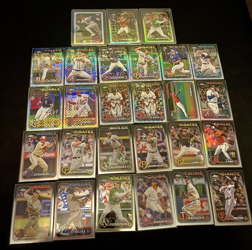 💎(27) 2024 Topps Chrome Baseball Rookie X-Fractor Parallel Card Lot ...