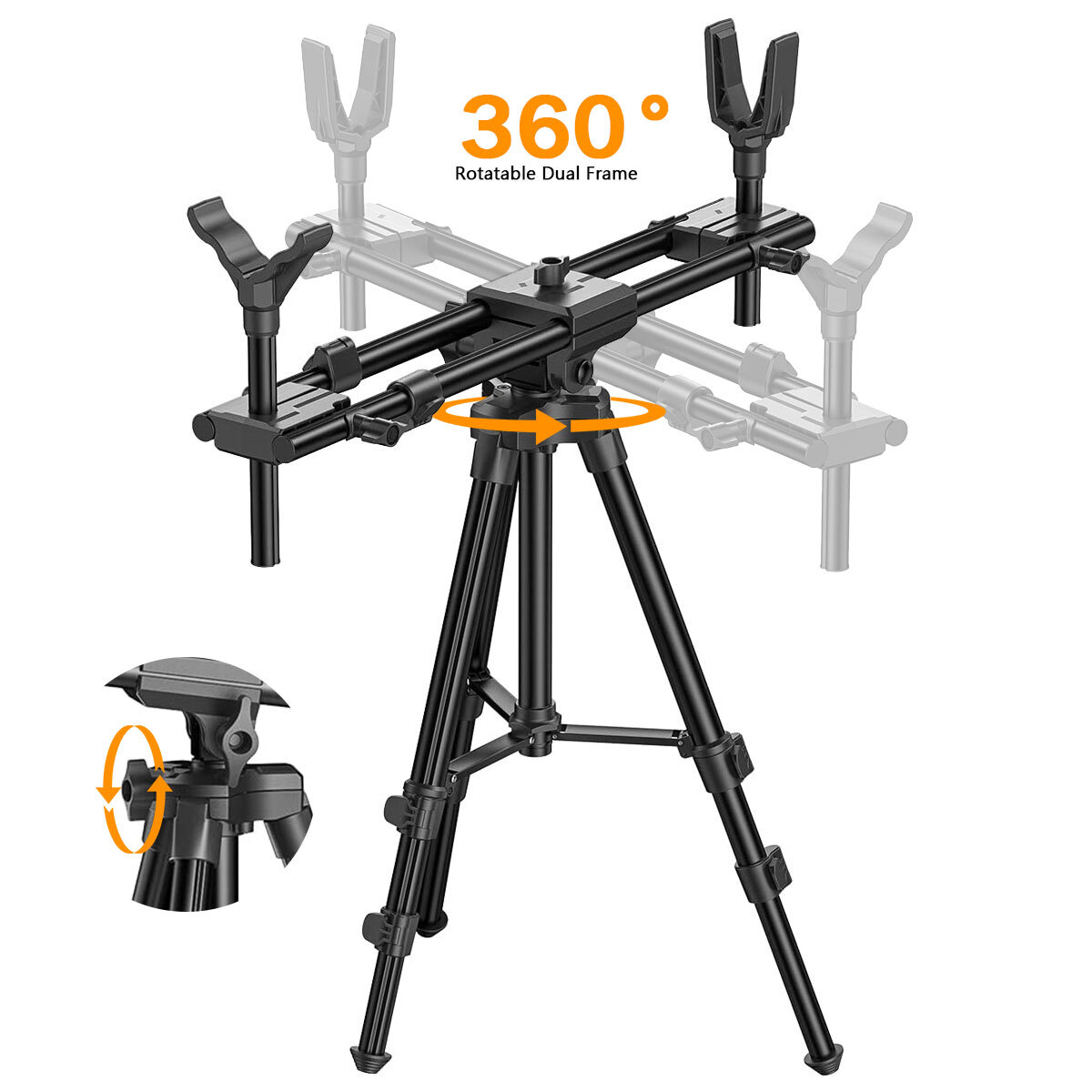 Rifle Shooting Tripod Adjustable Height 24-45.2" Flexible Crossbow ...