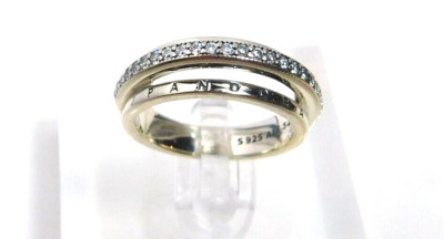 Authentic Pandora Ring, Triple Band Pave, #199040C01 | eBay