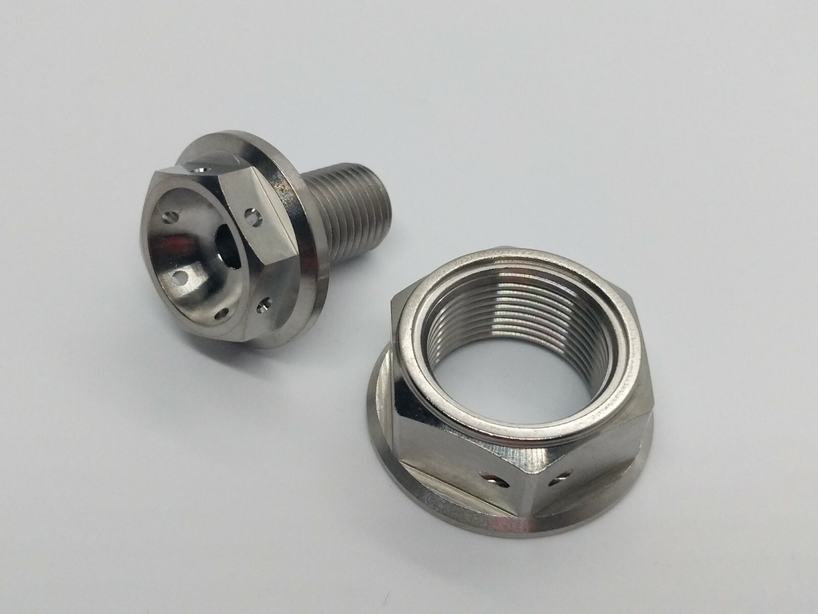 R6 Titanium Axle Nut and Bolt Kit 03-17 Ti Hex Head Plain Drilled Race ...