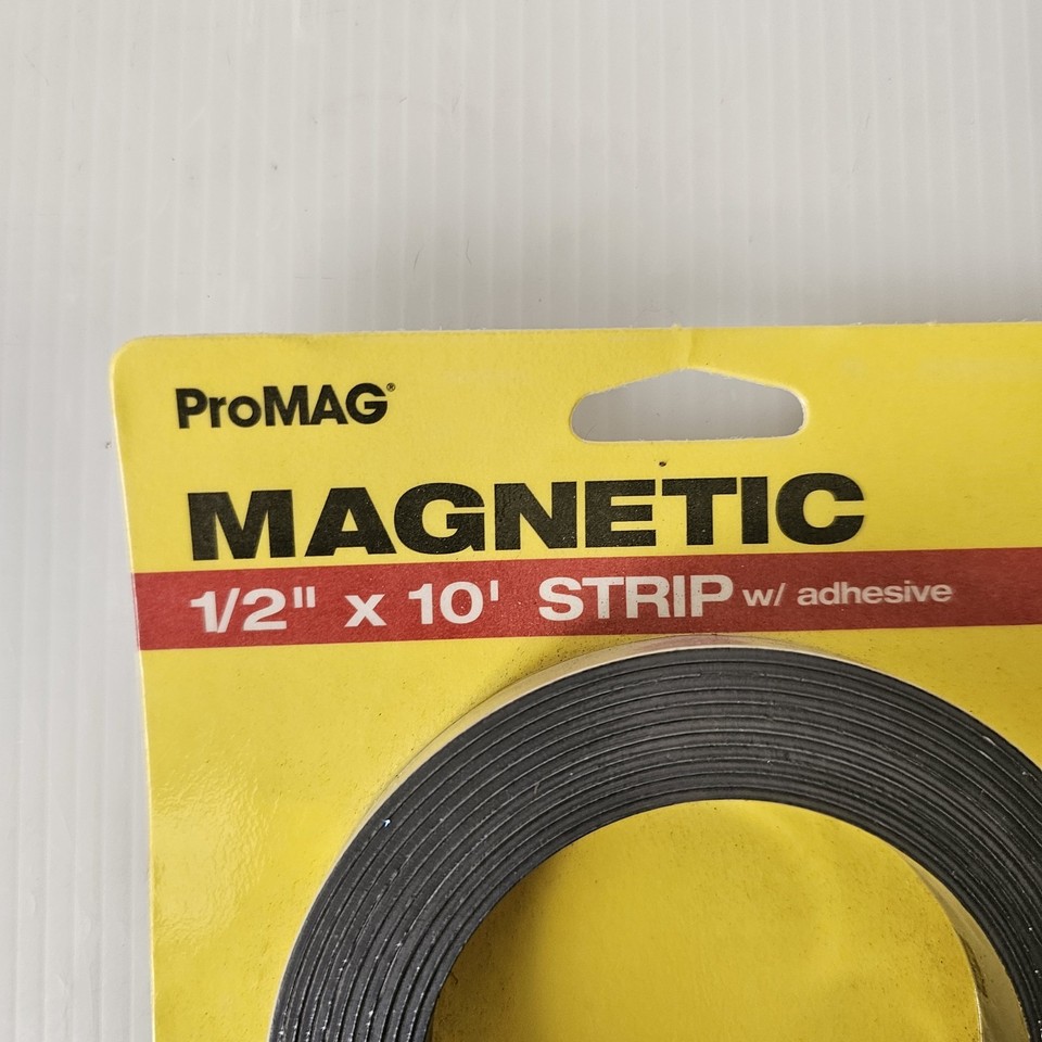 NEW ProMAG Flexible Magnetic Strip - 1/2 Inch x 10 Feet Magnetic Tape w ...