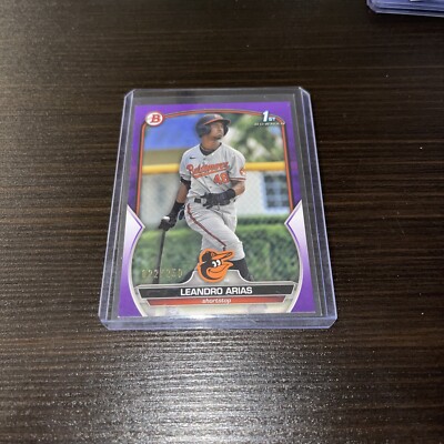 2023 Bowman Chrome Leandro Arias 1st Prospect Purple #/250 Orioles | eBay