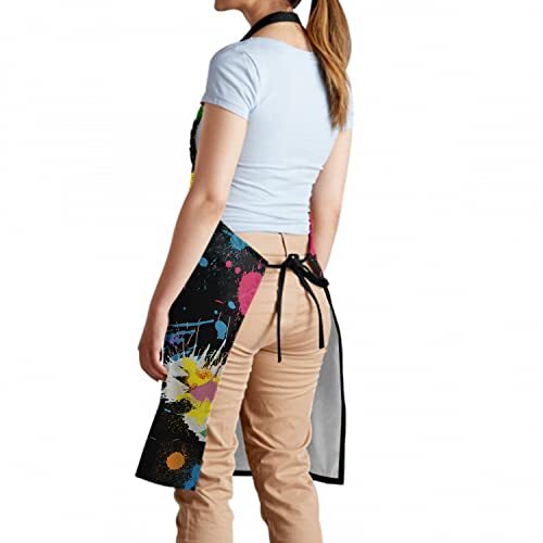 Artist Apron with 2 Pockets Adjustable Neck Colorful Painting Smocks ...